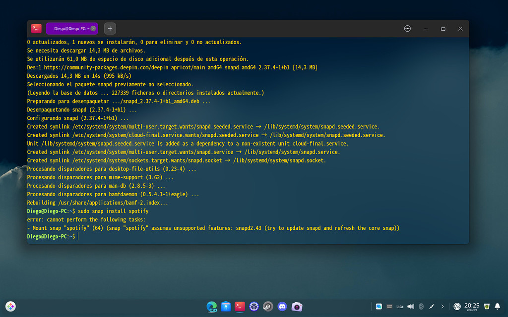 Error installing spotify with snap - snapd - snapcraft.io