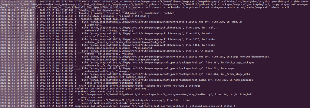 Error Creating a ROS2 project Snap for Core22 - snapcraft - snapcraft.io