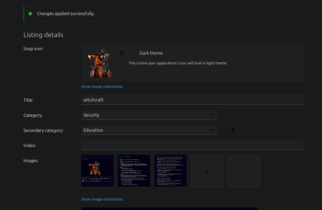 Snap store bugus again - listing page changes applied successfully, but no change applied at all ...